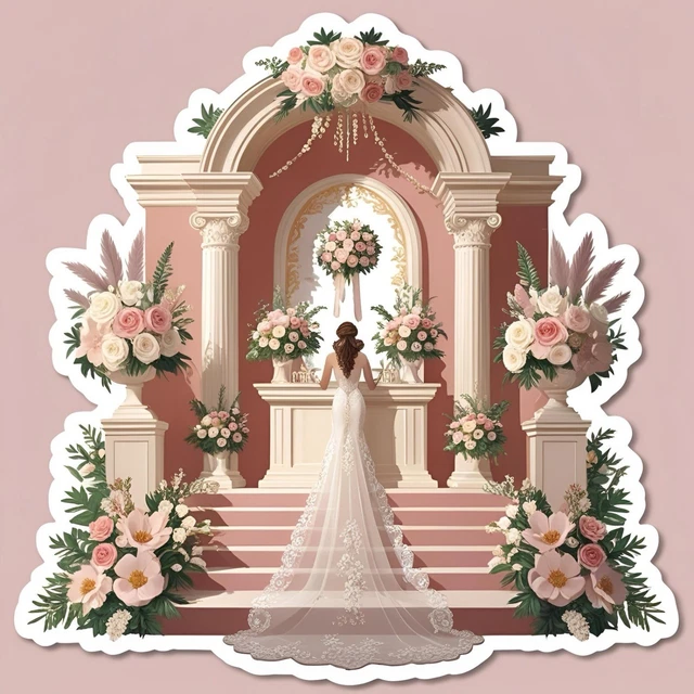 DOPASTICKER Bride At Altar Sticker Phone Decal Water Bottle Stickers ...