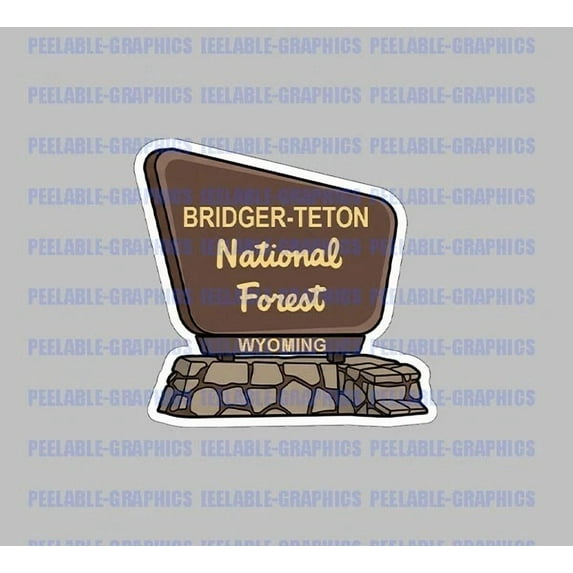 DOPASTICKER Bridger Teton National Forest Wyoming Park Sticker Phone ...