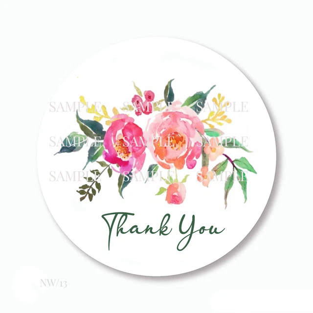 DOPASTICKER Bright Floral Thank You Watercolor Flower Stickers Phone ...