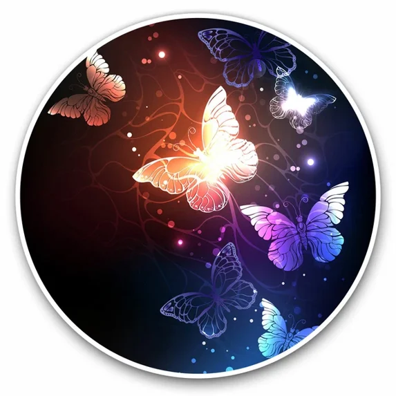 DOPASTICKER Bright Glowing Butterfly Fun Cool Gift Decorative Laptop ...