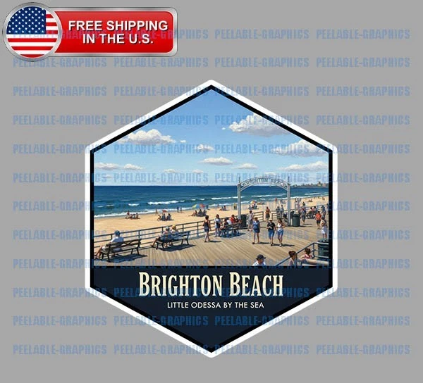 DOPASTICKER Brighton Beach York Souvenir Luggage Sticker Phone Sticker ...