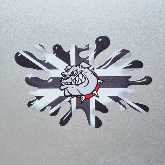 DOPASTICKER British Bulldog B&W Union Jack Splat Sticker For Car Van ...