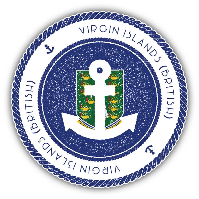 DOPASTICKER British Virgin Islands Nautical Rubber Stamp Travel Sticker ...
