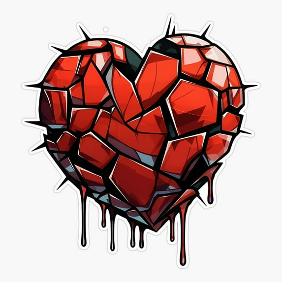 DOPASTICKER Broken Heart Sticker, Phone Sticker Water Bottle Sticker ...