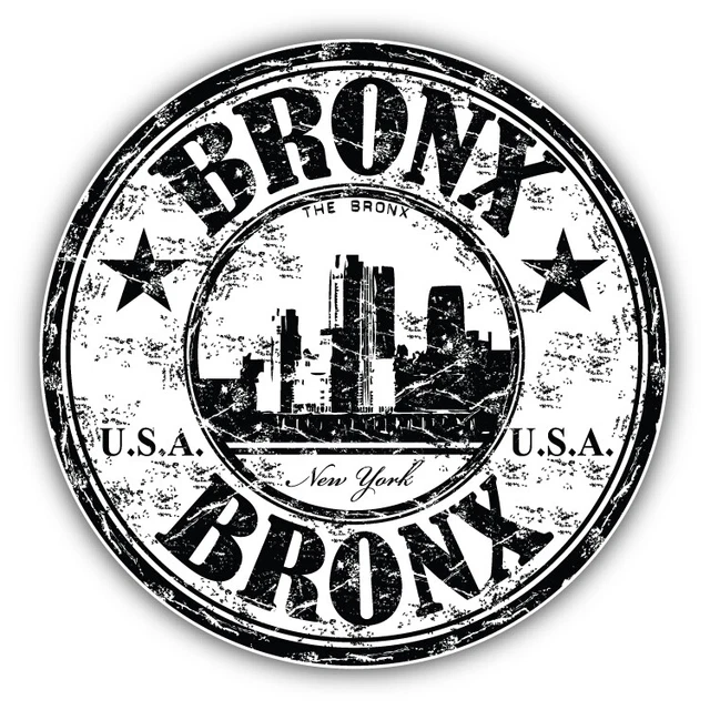 DOPASTICKER Bronx New York Usa Grunge Rubber Travel Sticker Decal Phone ...