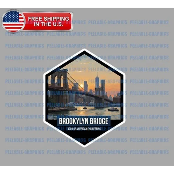 DOPASTICKER Brooklyn Bridge York City Sticker Souvenir Travel Sticker ...