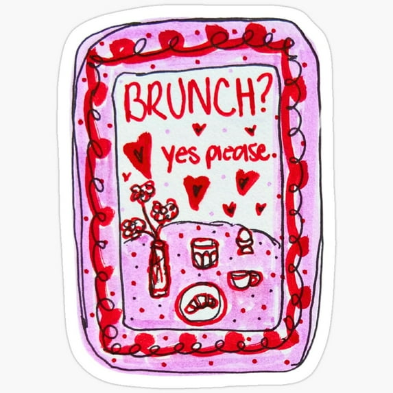 DOPASTICKER Brunch? Yes Please! Sticker Phone Sticker, Latop Sticker ...