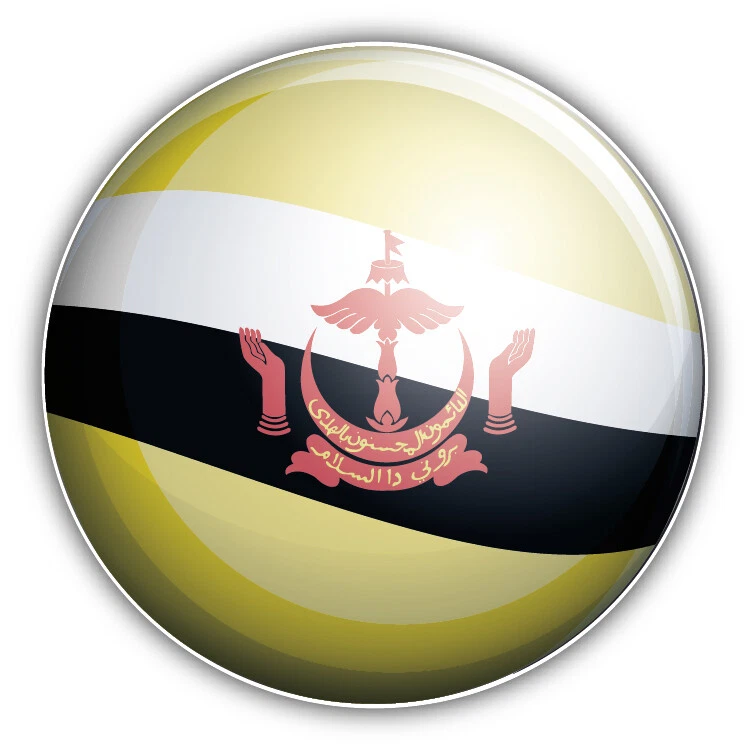 DOPASTICKER Brunei Flag Glossy Label Car Bumper Sticker Decal Gift You ...