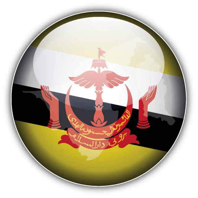 DOPASTICKER Brunei Map Flag Sticker Decal Phone Decal Water Bottle ...