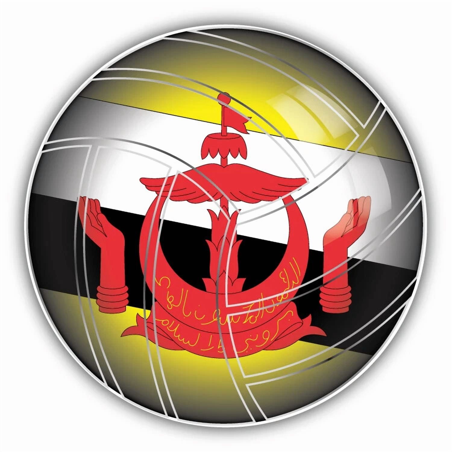 DOPASTICKER Brunei Volleyball World Flag Car Bumper Sticker Decal Gift ...