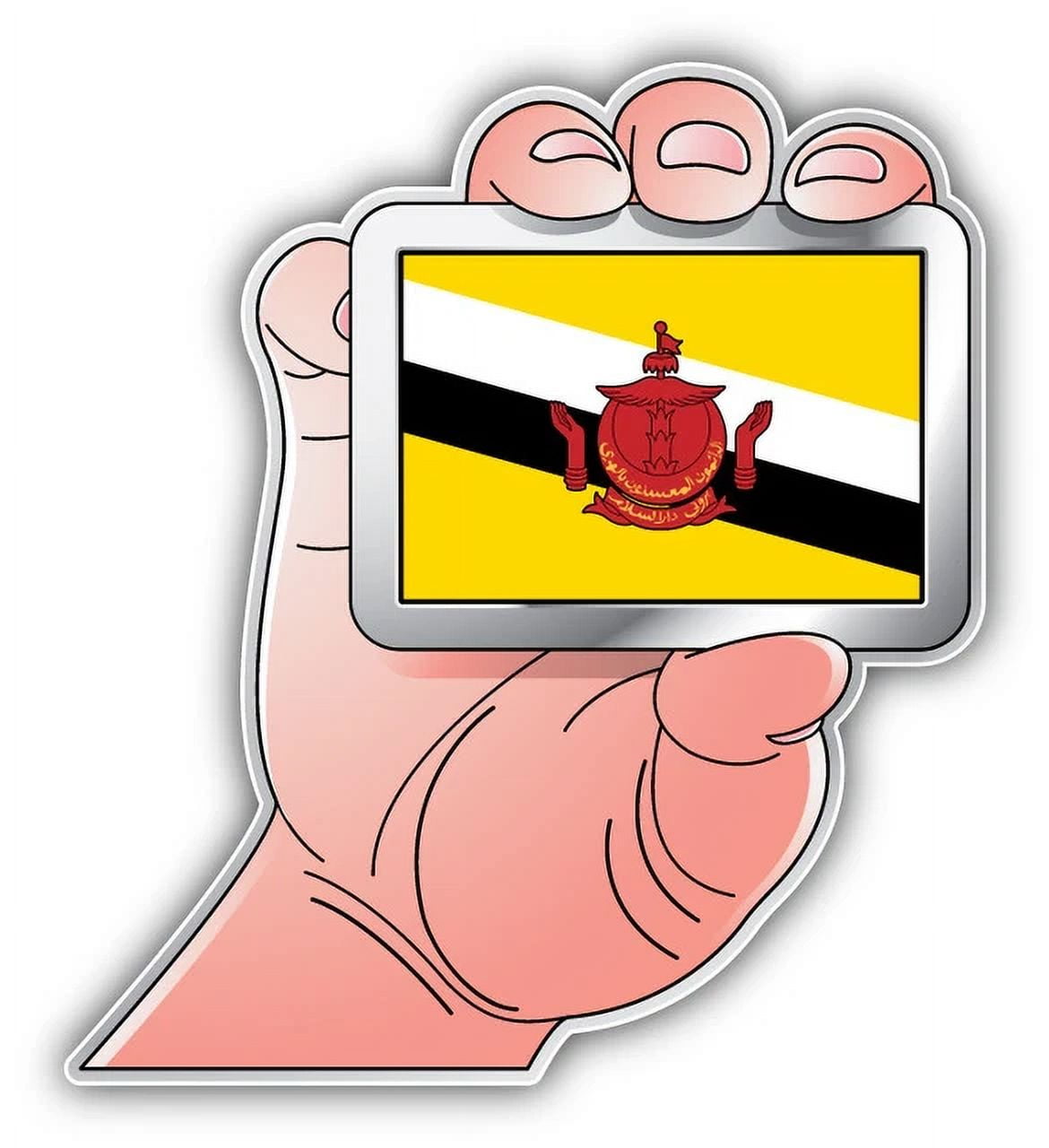 DOPASTICKER Brunei World Flag Hand Sticker Decal Phone Decal Water ...