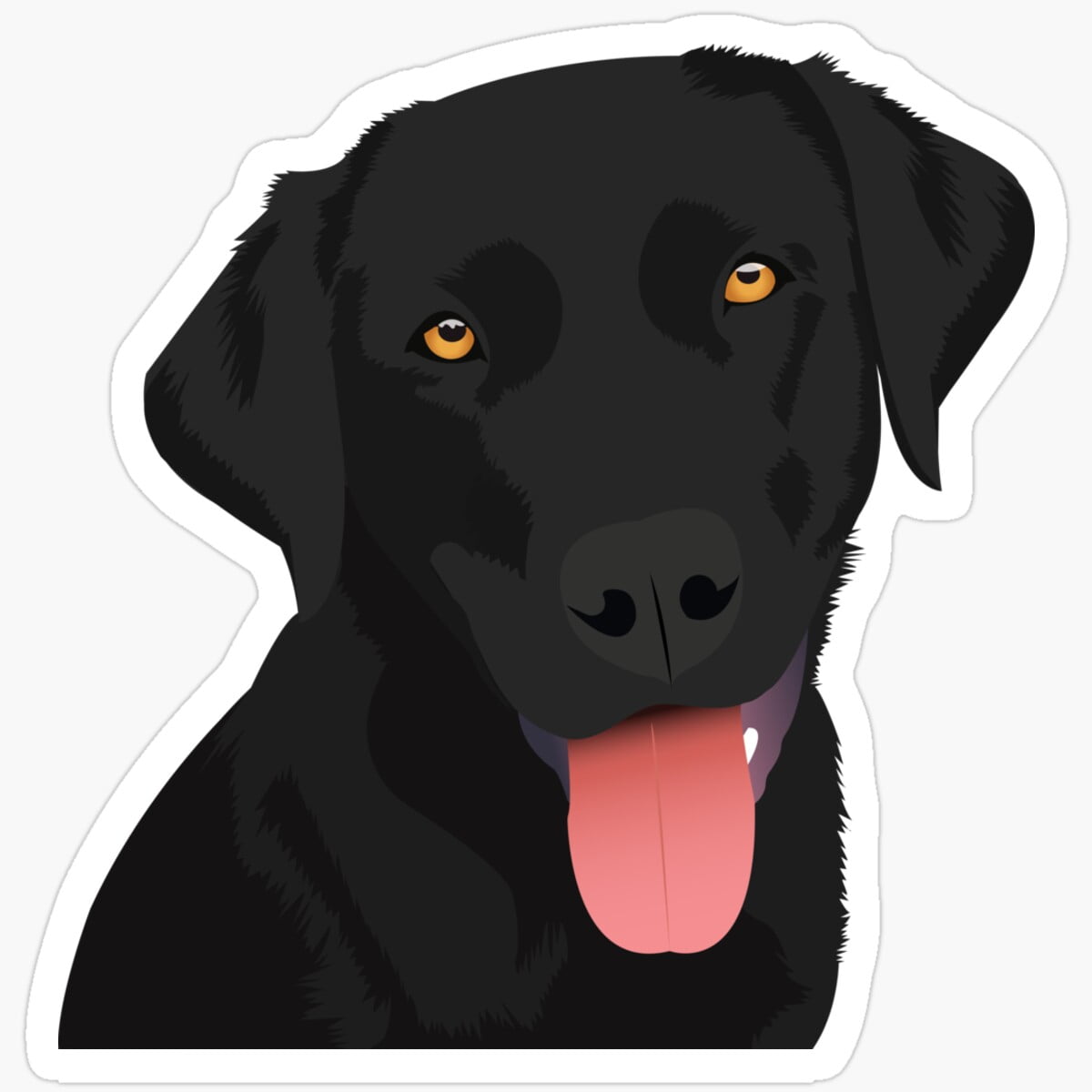 DOPASTICKER Bruno The Black Lab Sticker, Waterproof Sticker For Pet ...