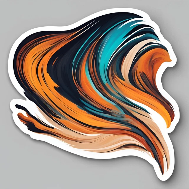 DOPASTICKER Brush Strokes Sticker Phone Decal Water Bottle Stickers ...