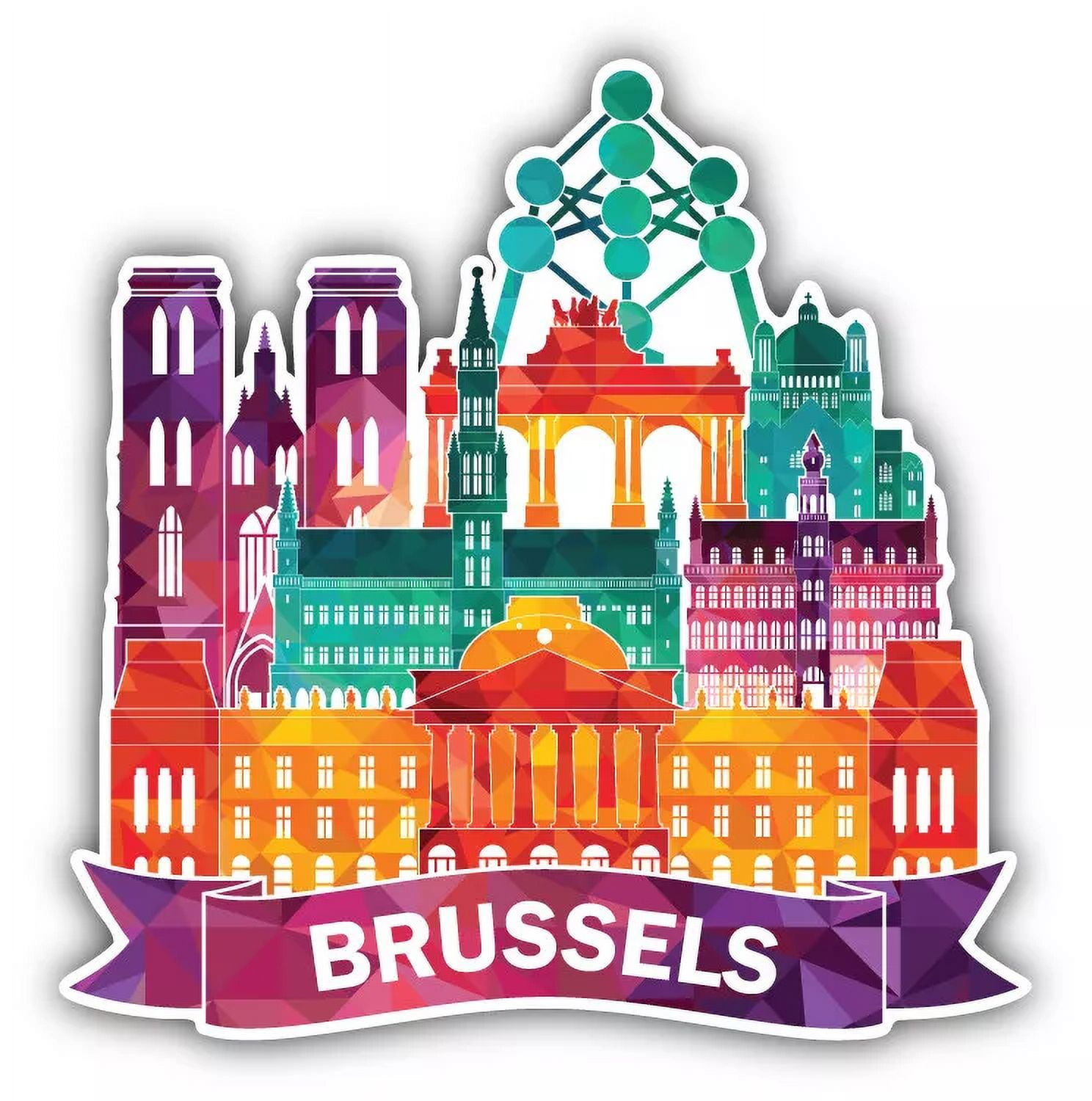 DOPASTICKER Brussels Triangulated City Car Bumper Sticker Waterproof ...