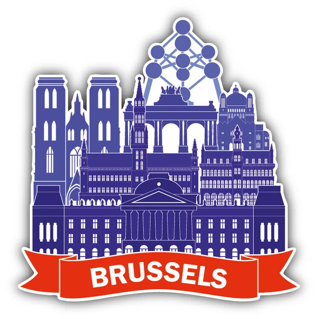 DOPASTICKER Brussels View Sticker Decal Phone Decal Water Bottle ...