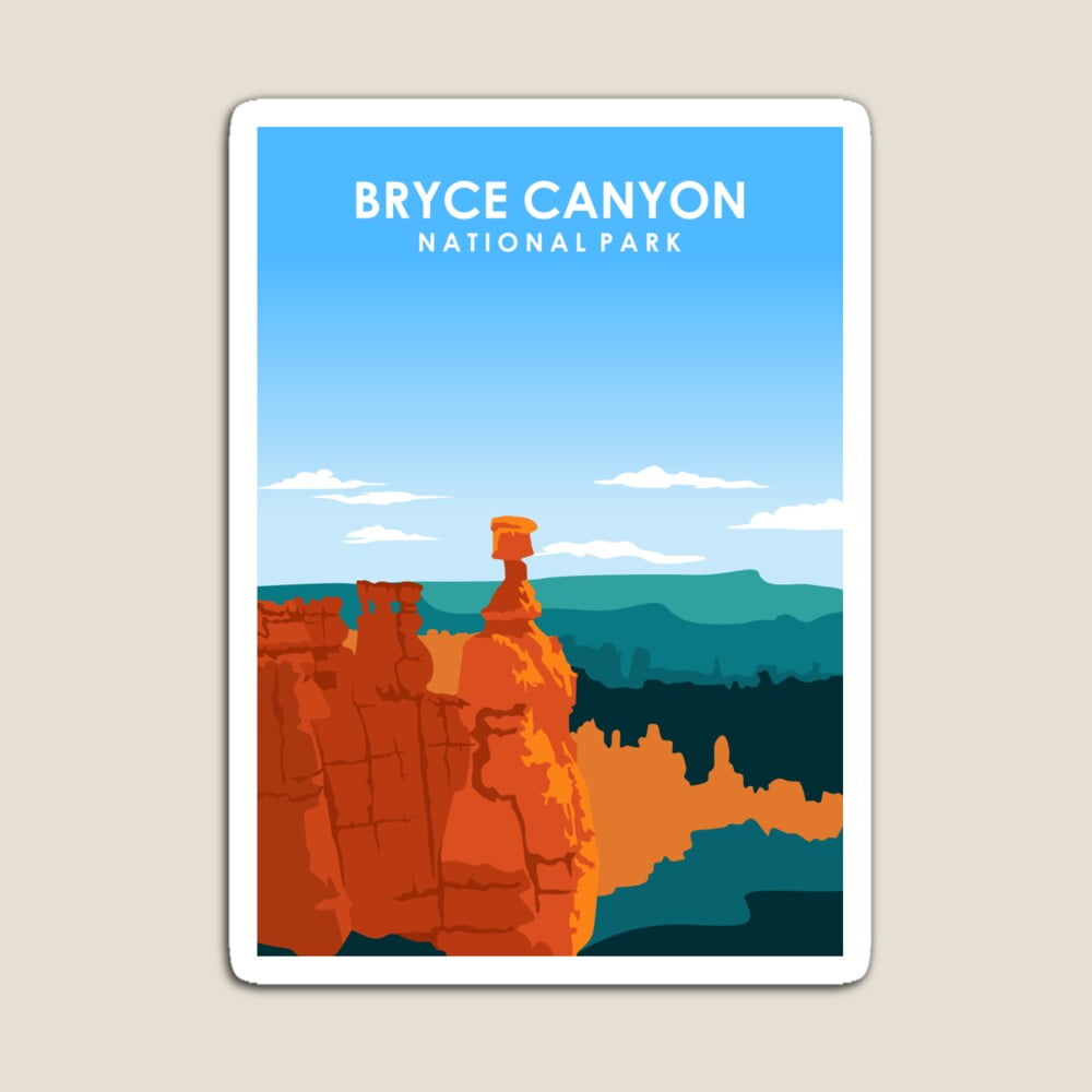 DOPASTICKER Bryce Canyon National Park Travel Poster Decorative Laptop ...