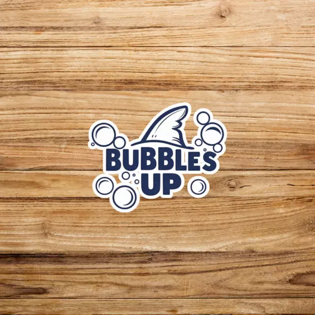 DOPASTICKER Bubbles Up Shark Fin Sticker - Fun Bubbly Ocean Pun Decal ...
