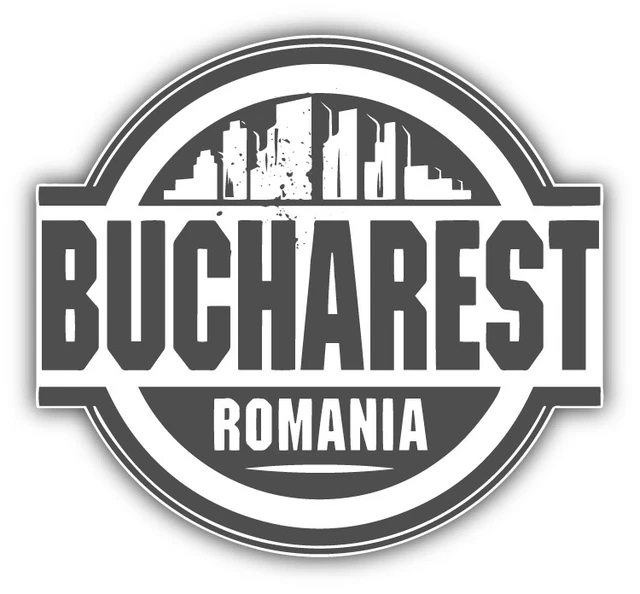 DOPASTICKER Bucharest Romania Skyline Label Sticker Decal Phone Decal ...