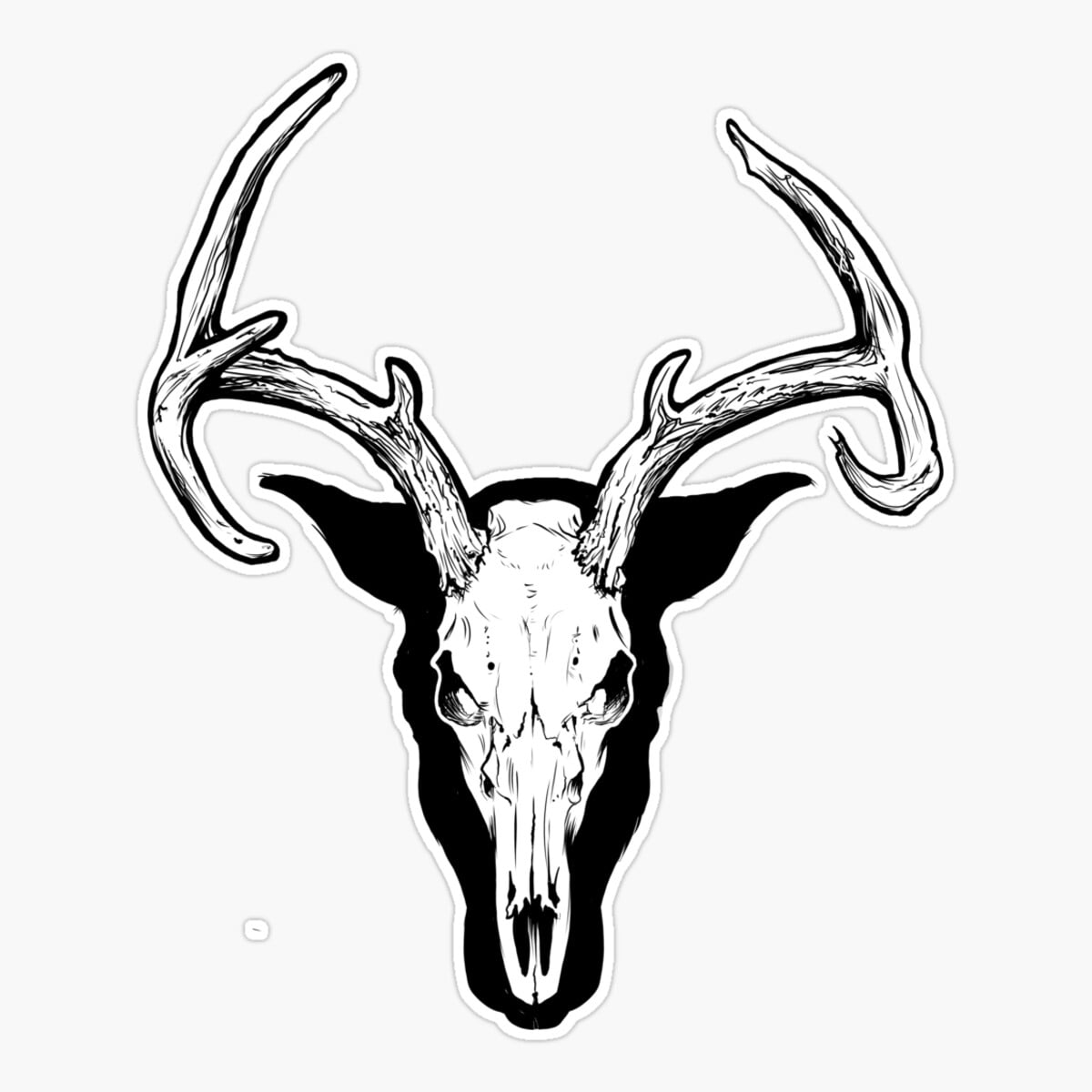 DOPASTICKER Buck Skull Shadow Outline Deer Outdoor Hunting Rustic ...