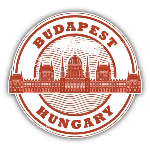 DOPASTICKER Budapest Hungary Travel Stamp Sticker Decal Phone Decal ...
