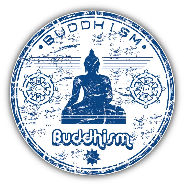 DOPASTICKER Buddhism Grunge Rubber Car Sticker Phone Water Bottle ...