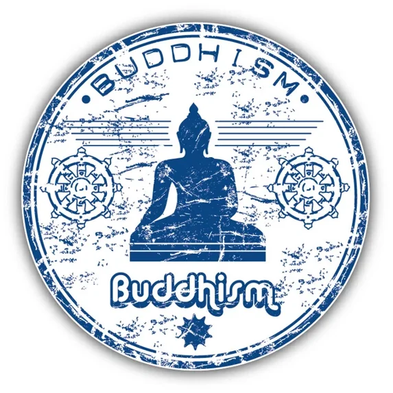 DOPASTICKER Buddhism Grunge Rubber Car Sticker Phone Water Bottle ...