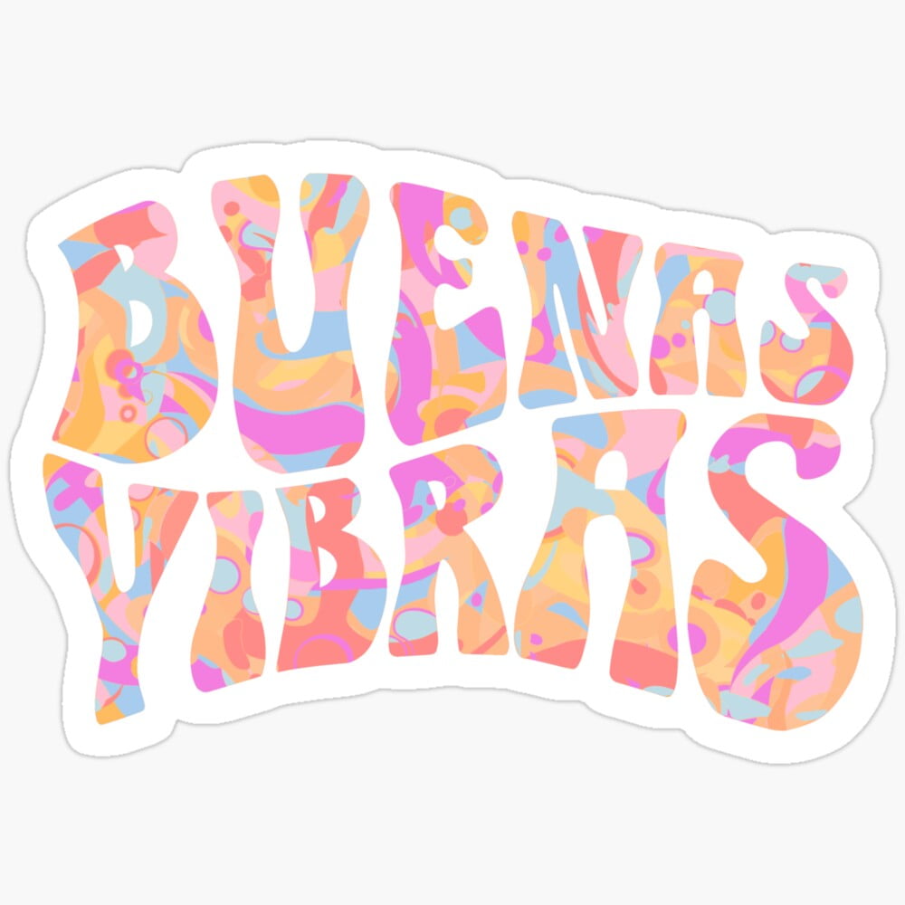 DOPASTICKER Buenas Vibras 60S Style Typography Sticker Phone Decal ...