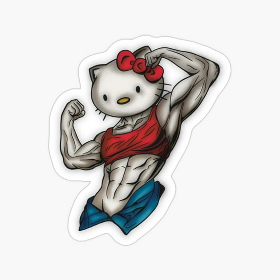 DOPASTICKER Buff Kitty Decorative Laptop, Phone Stickers, Waterproof ...