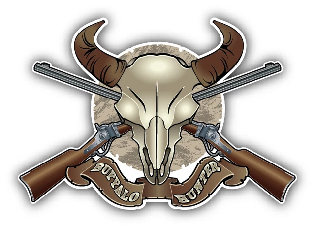 DOPASTICKER Buffalo Hunter Label Sticker Decal Phone Decal Water Bottle ...