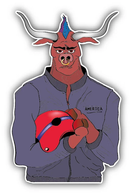 DOPASTICKER Buffalo Ox Rider Sticker Decal Phone Decal Water Bottle ...