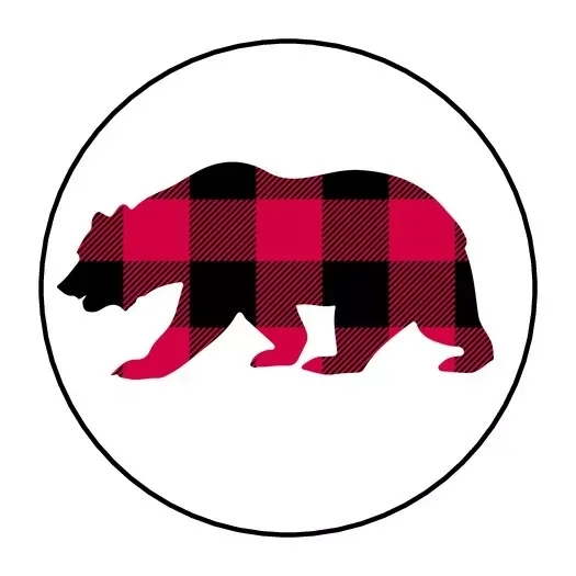 DOPASTICKER Buffalo Plaid Bear Stickers Phone Decal Water Bottle ...