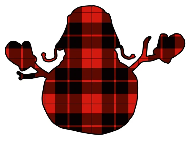 DOPASTICKER Buffalo Plaid Sticker Snowman Red Black Holiday Christmas ...