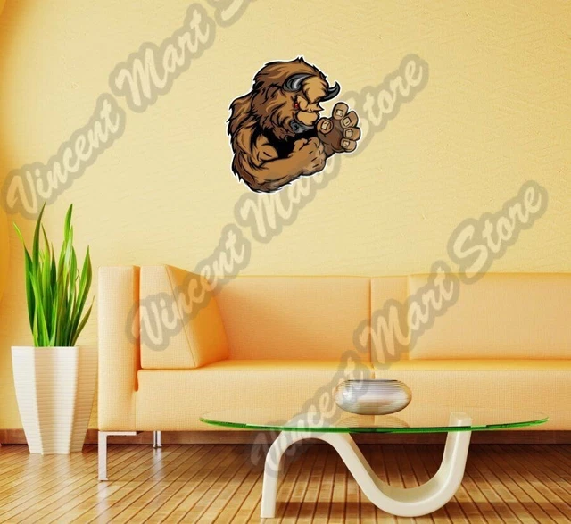 DOPASTICKER Buffalo Wild Bison Fighting Angry Gift Wall Sticker Room ...