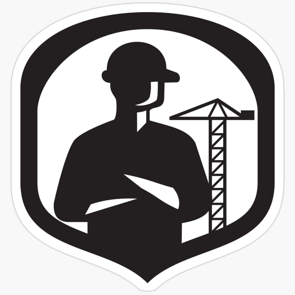 DOPASTICKER Builder Arms Folded Boom Crane Crest Retro Sticker Phone ...