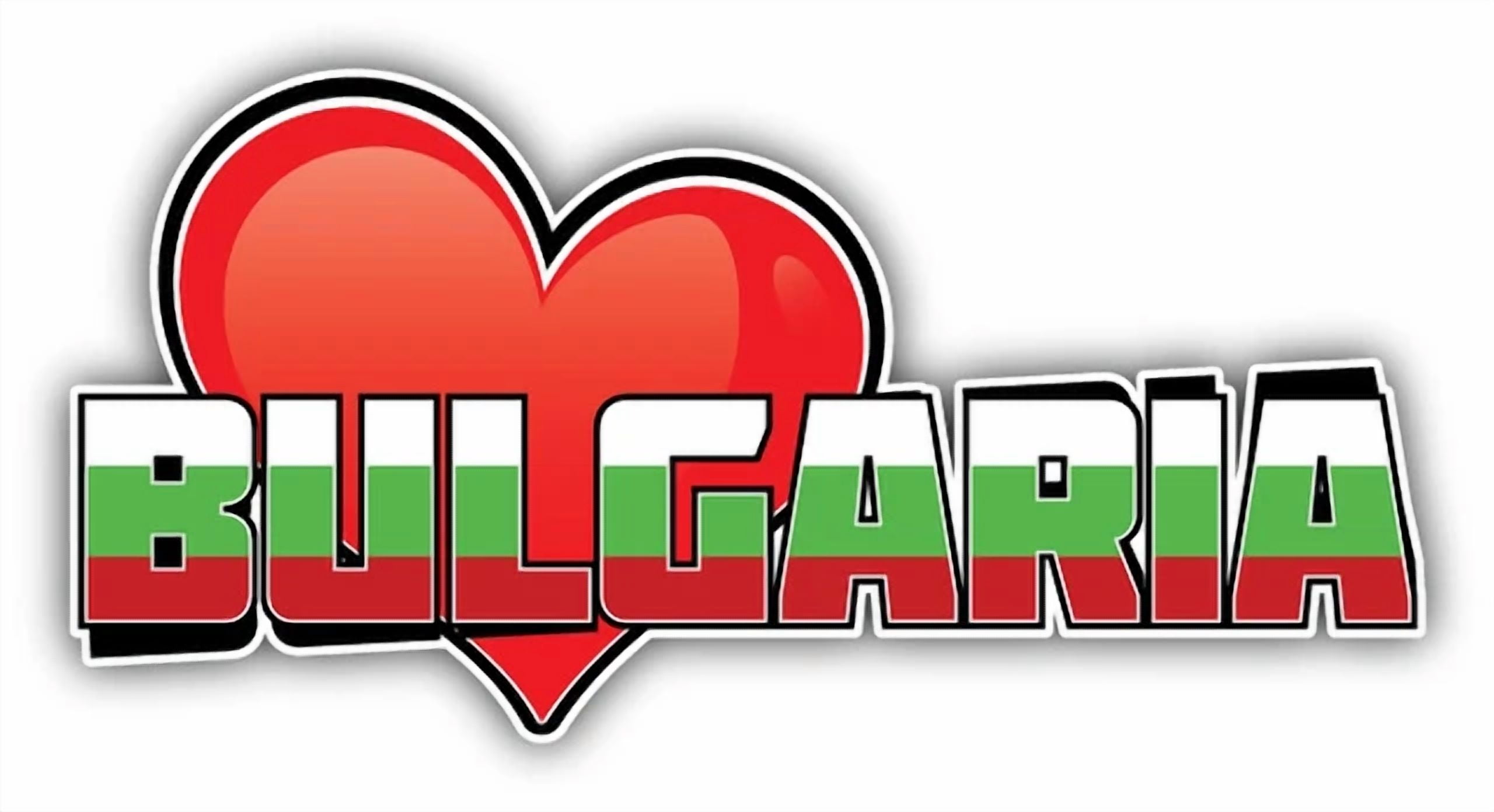 DOPASTICKER Bulgaria Art Heart Flag Travel Sticker Decal Phone Decal ...