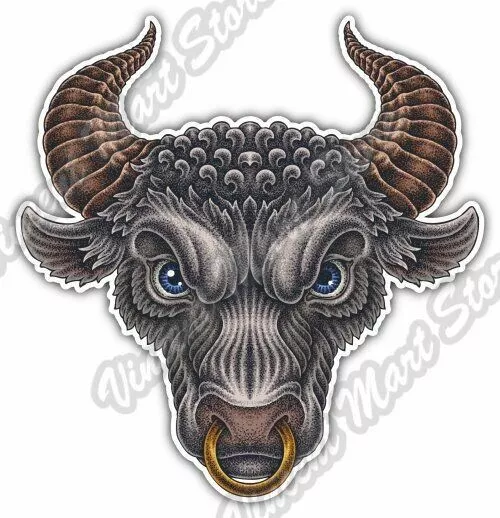 DOPASTICKER Bull Head Beast Ox Taurus Wildlife Wild Car Sticker Decal ...