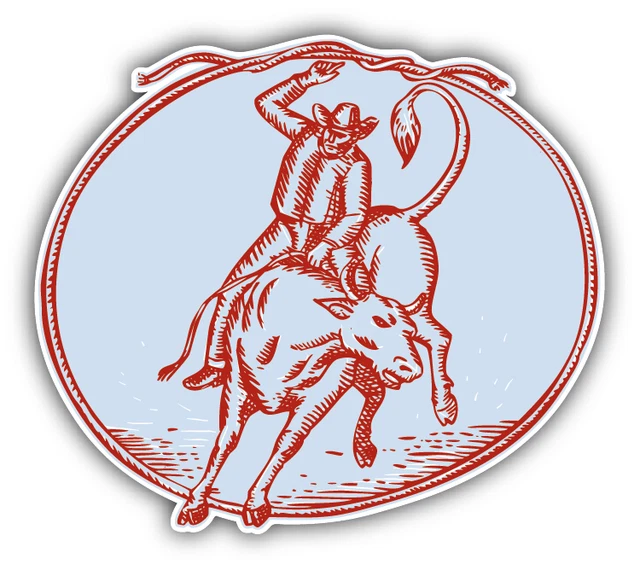 DOPASTICKER Bull Rider Sketch Sticker Decal Phone Decal Water Bottle ...