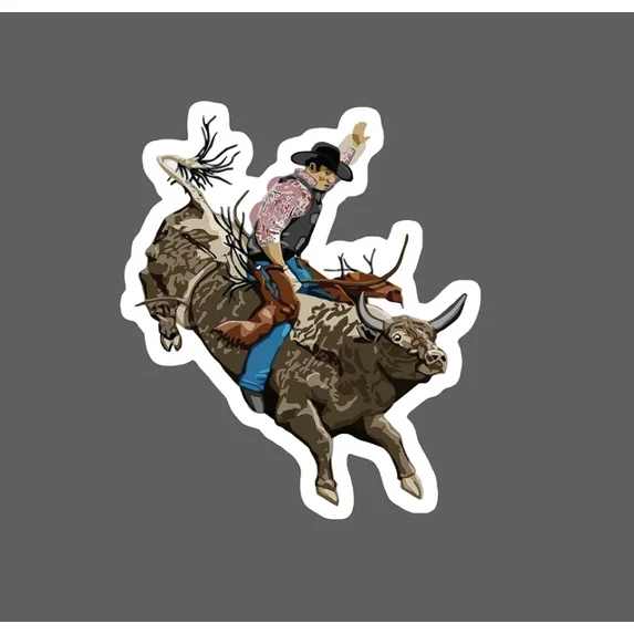 DOPASTICKER Bull Rider Sticker Rodeo Western Country Sports Sticker ...