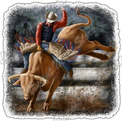 DOPASTICKER Bull Riding Western Cowboy Lasso Rodeo Texas Car Sticker ...