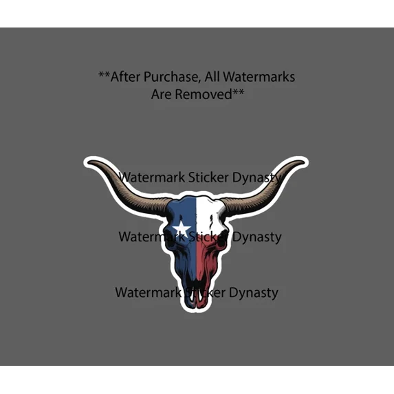 DOPASTICKER Bull Skull Sticker Texas Flag State Realistic Sticker Phone ...