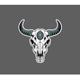 DOPASTICKER Bull Skull Turquoise Sticker Country Western Boho Sticker ...