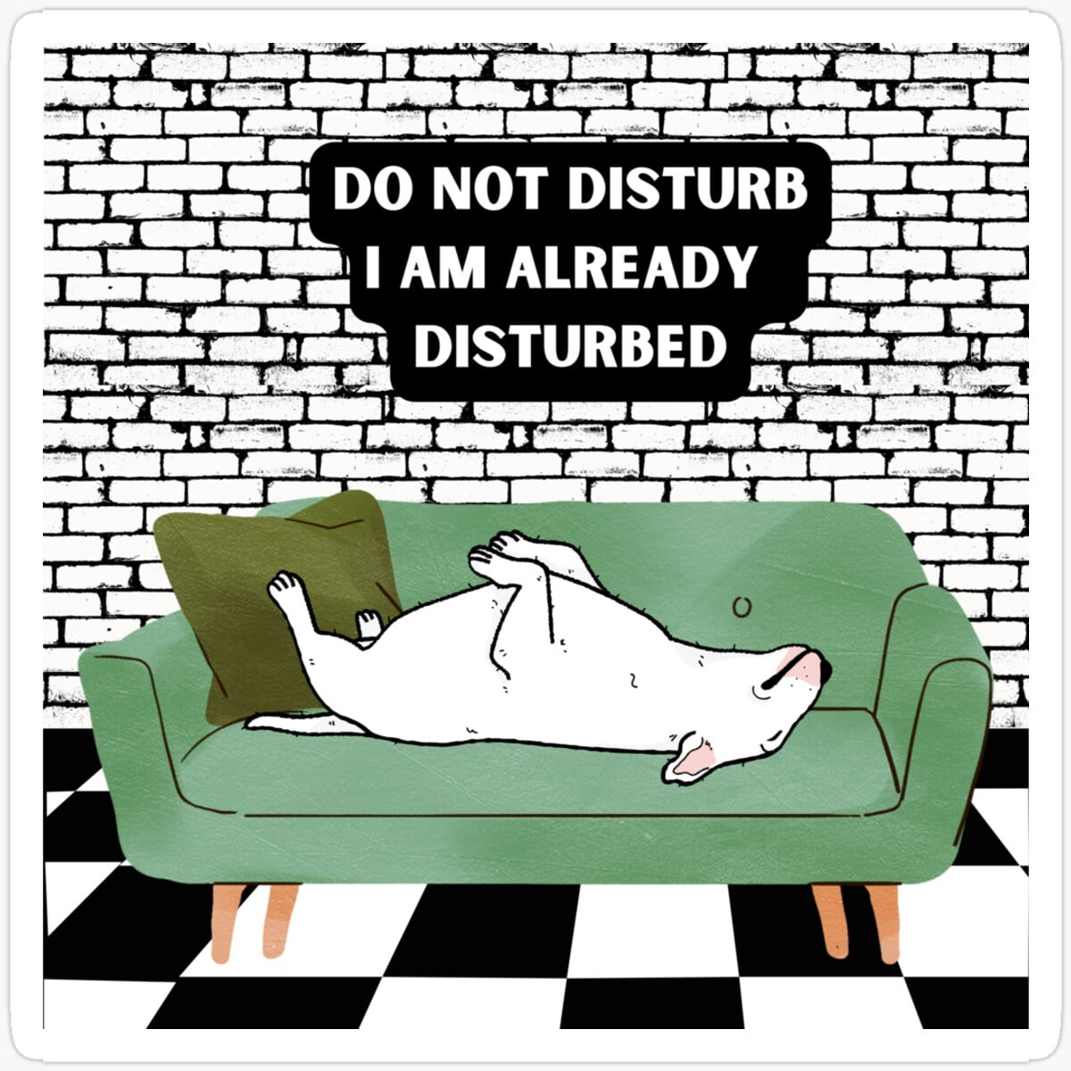 DOPASTICKER Bull Terrier - Do Not Disturb Sticker, Waterproof Decal For ...