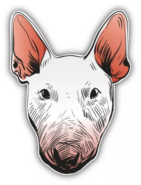 DOPASTICKER Bull Terrier Dog Head Sticker Decal Phone Decal Water ...