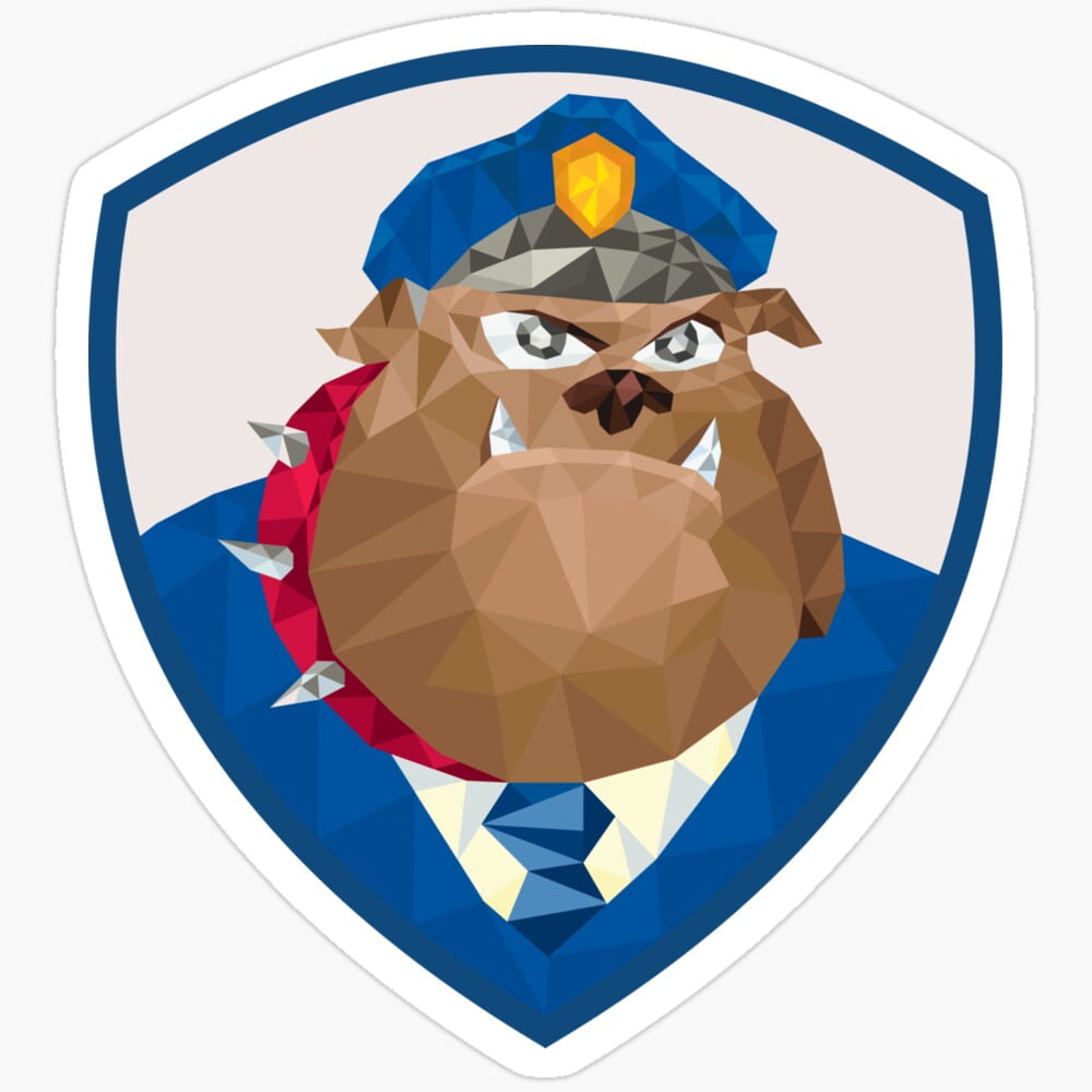DOPASTICKER Bulldog Policeman Shield Low Polygon Sticker Phone Decal ...