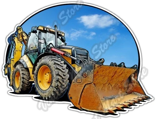 DOPASTICKER Bulldozer Backhoe Construction Tractor Car Sticker Decal ...