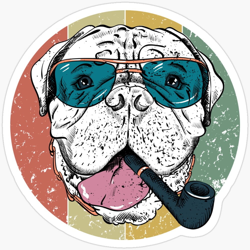 DOPASTICKER Bullmastiff Dog Breed Rescue Puppies, Retro Design Gift ...