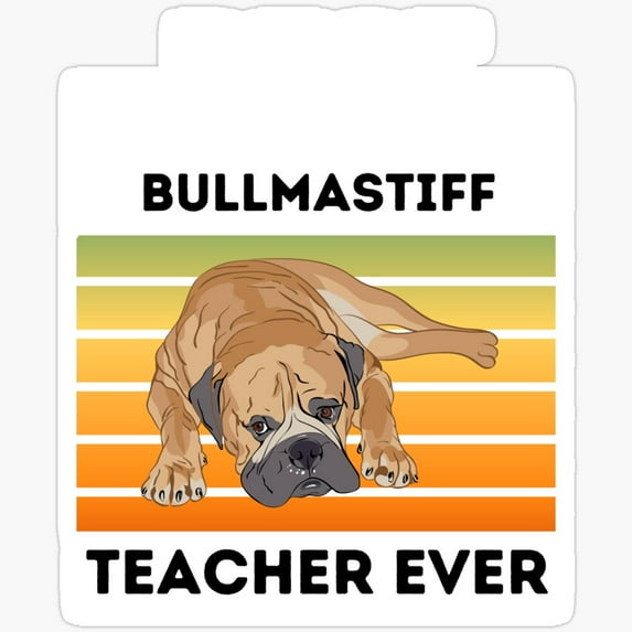 DOPASTICKER Bullmastiff Dog Teacher Lovers, Gift Teachers Bullmastiff ...