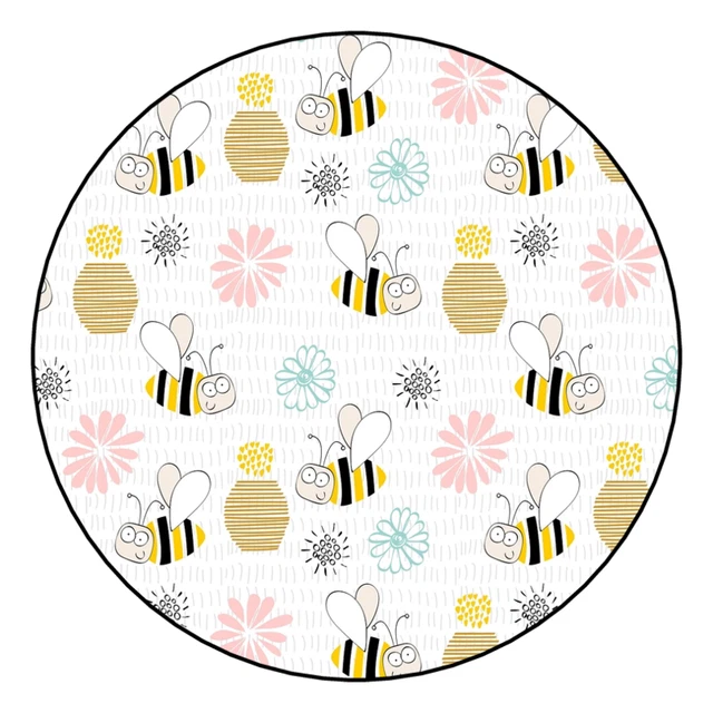 DOPASTICKER Bumble Bees And Flowers Stickers Round Phone Decal Water ...