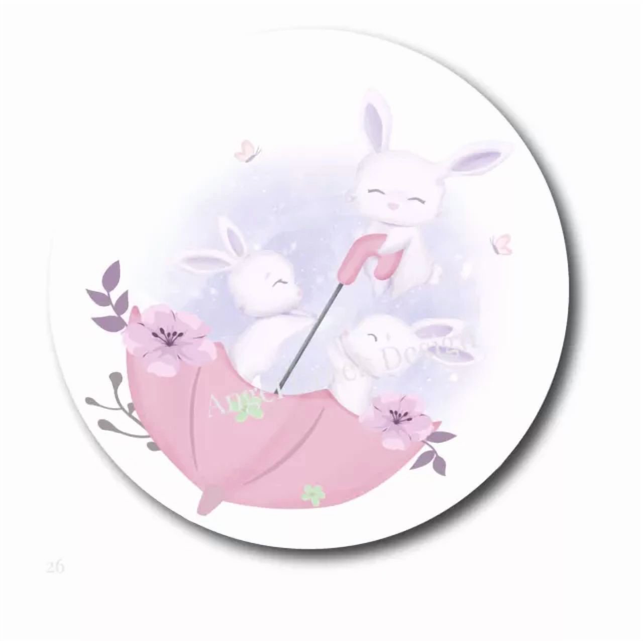 DOPASTICKER Bunnies On Parasol Baby Shower Scrapbook Stickers Phone ...