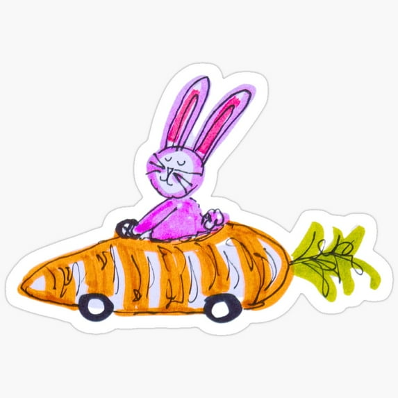 DOPASTICKER Bunny In Carrotmobile Sticker Phone Sticker, Latop Sticker ...